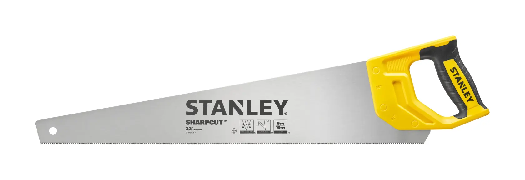 Scie égoïne Sharpcut™ STANLEY® 550 mm, coupe fine, 9 dents/pouce